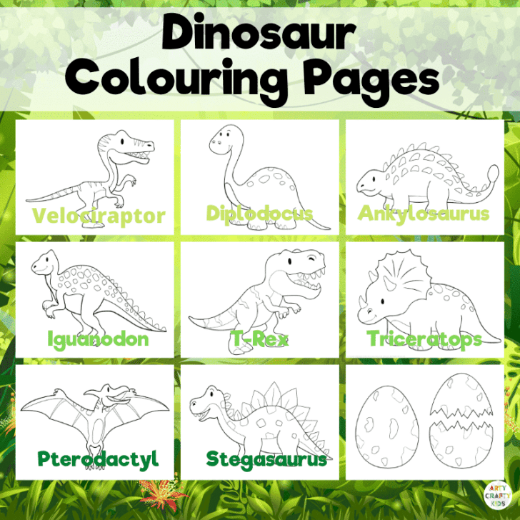16 Easy Printable Dinosaur Crafts - Celebrating with kids