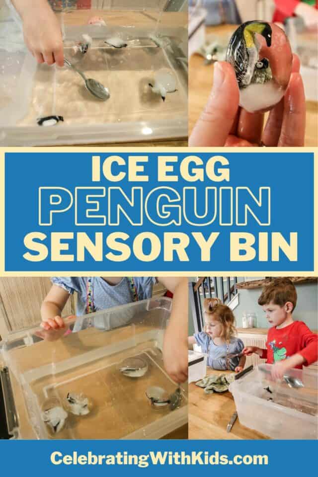 Penguin Ice Sensory Play - Celebrating with kids