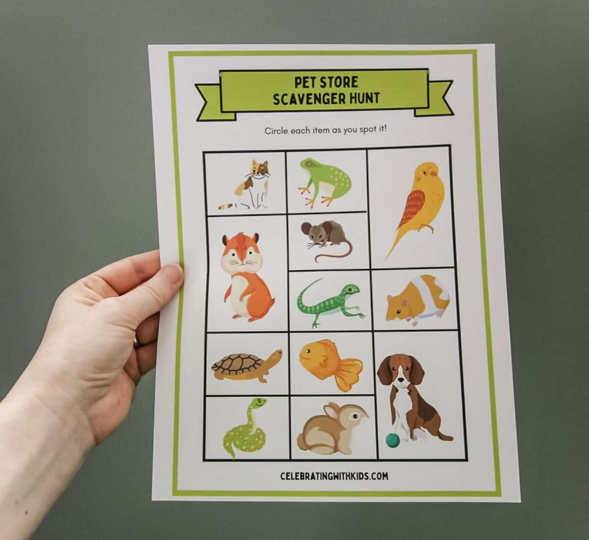 Pet Store Scavenger Hunt - free printable! - Celebrating with kids
