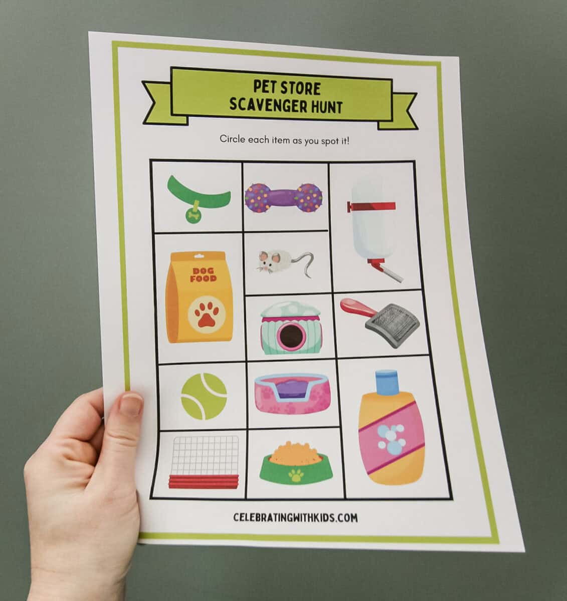 Pet Store Scavenger Hunt - free printable! - Celebrating with kids
