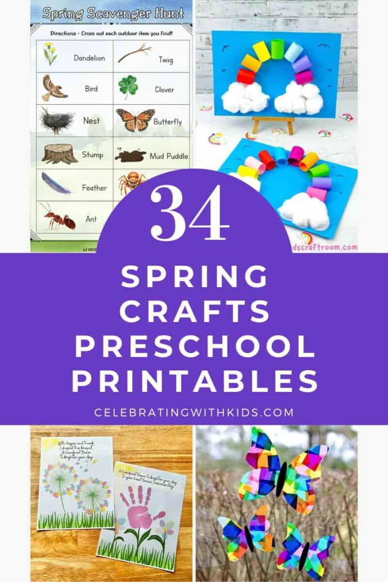 34 Creative Spring Crafts Preschool Printables - Celebrating with kids