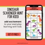 Dinosaur Scavenger Hunt - free printable - Celebrating with kids
