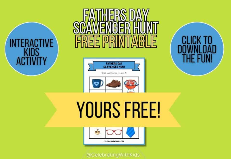 Fathers Day Scavenger Hunt - free printable - Celebrating with kids