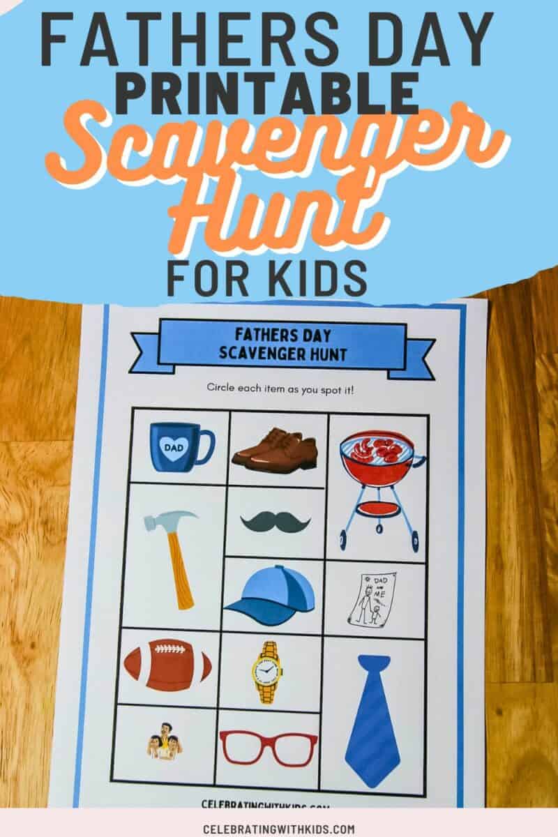 Fathers Day Scavenger Hunt - free printable - Celebrating with kids