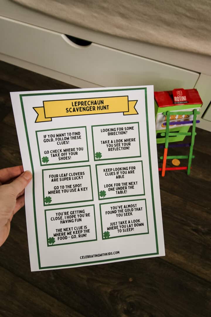 Free Printable St Patrick's Day Scavenger Hunt - Celebrating with kids