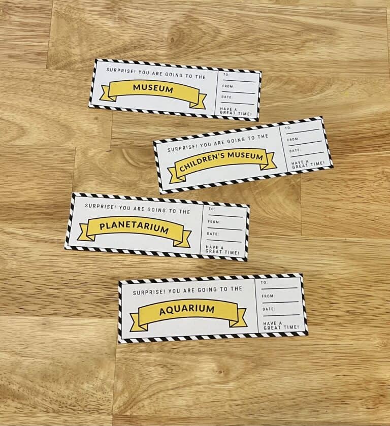 Free Printable Museum Tickets for Kids - Celebrating with kids