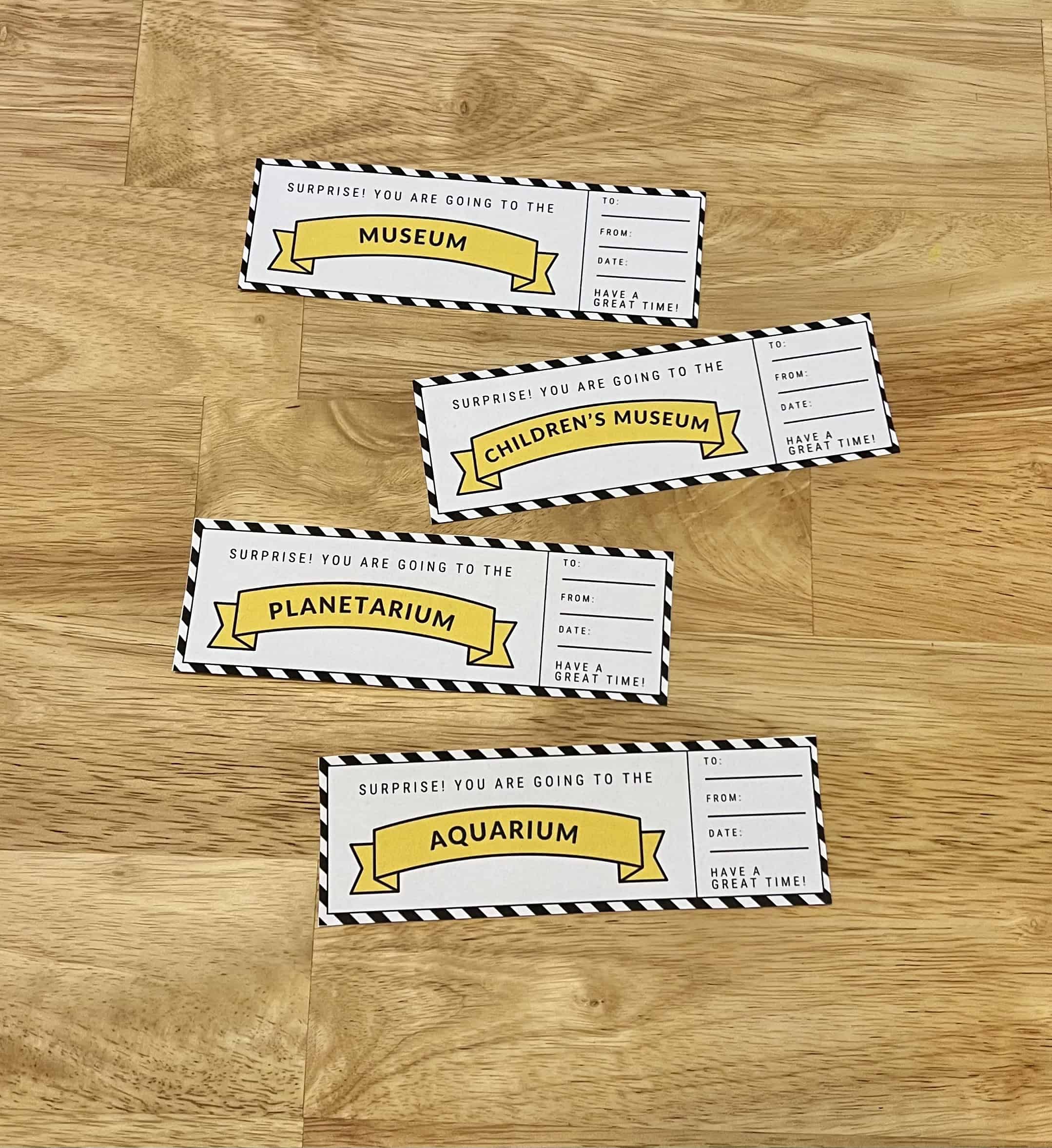 Free Printable Museum Tickets for Kids - Celebrating with kids