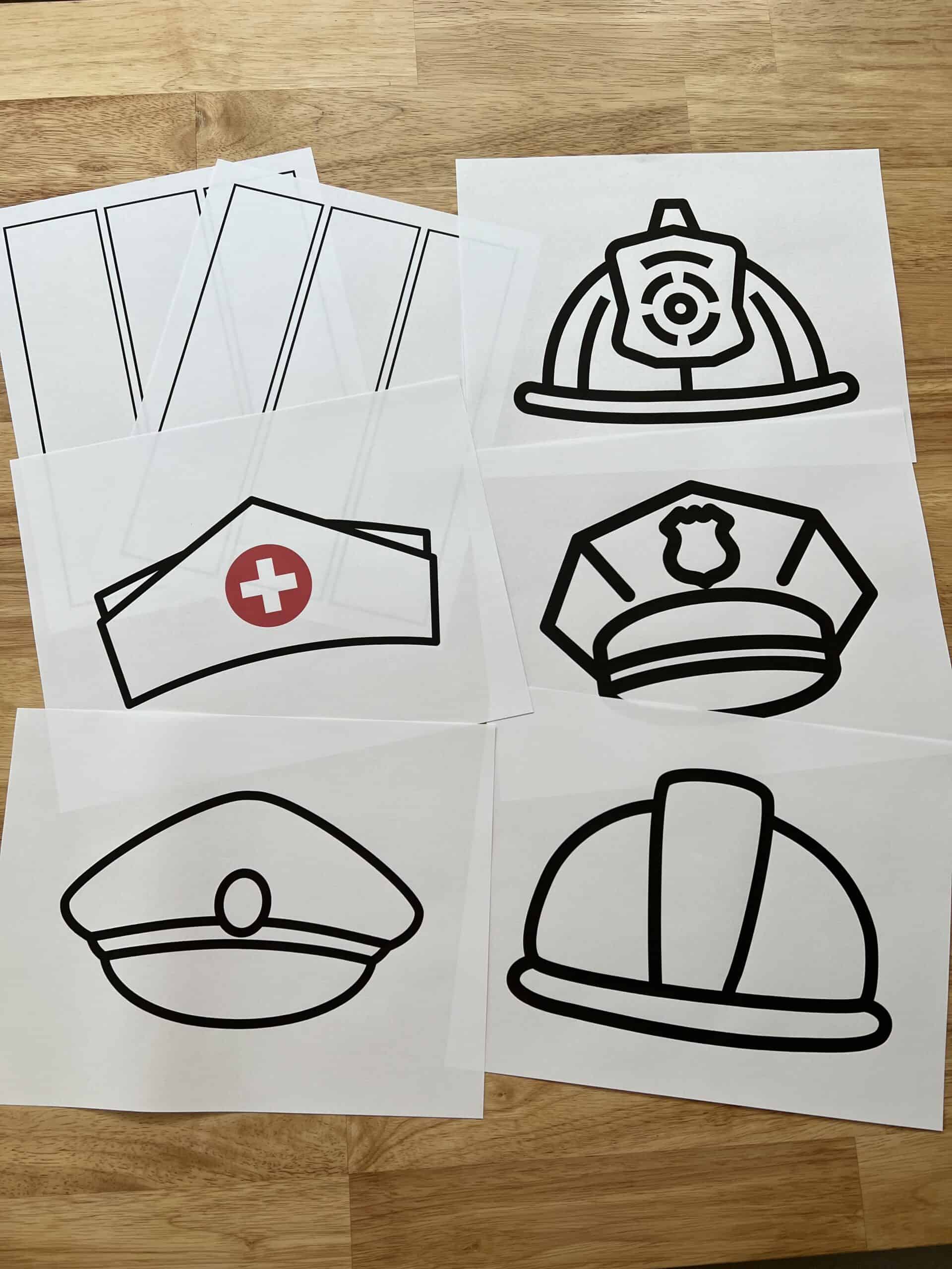 Printable Community Helpers Hats for Kids - Celebrating with kids