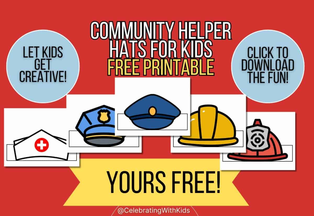 Printable Community Helpers Hats for Kids - Celebrating with kids