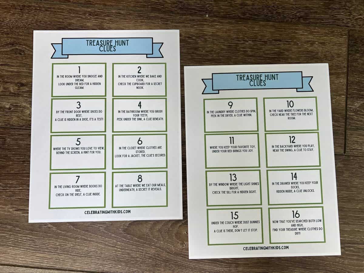 Pirate treasure hunt - free printable for kids! - Celebrating with kids