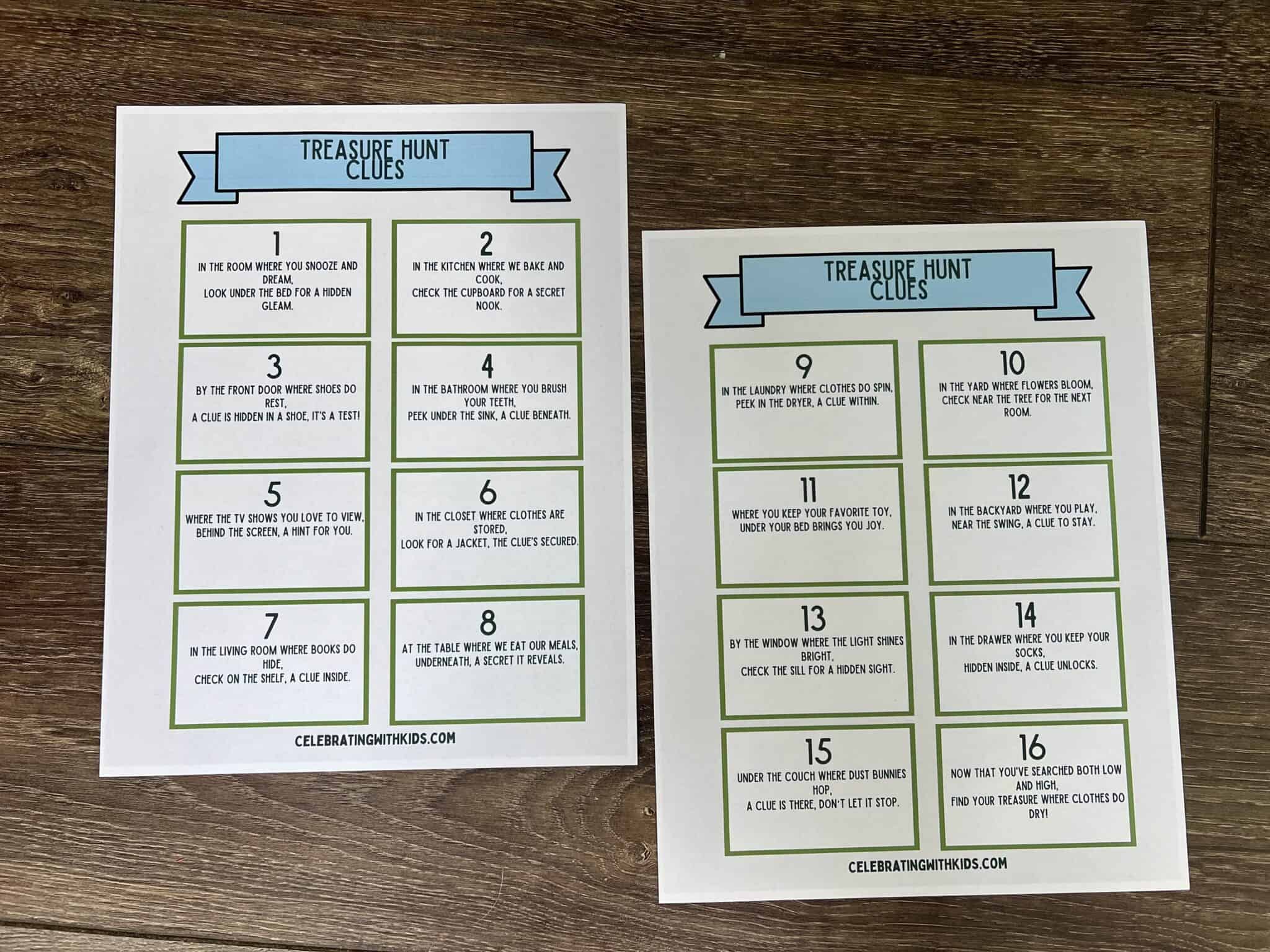 Pirate treasure hunt - free printable for kids! - Celebrating with kids