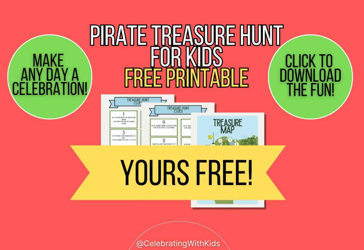 Pirate treasure hunt - free printable for kids! - Celebrating with kids