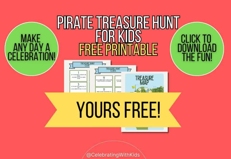 Pirate treasure hunt - free printable for kids! - Celebrating with kids