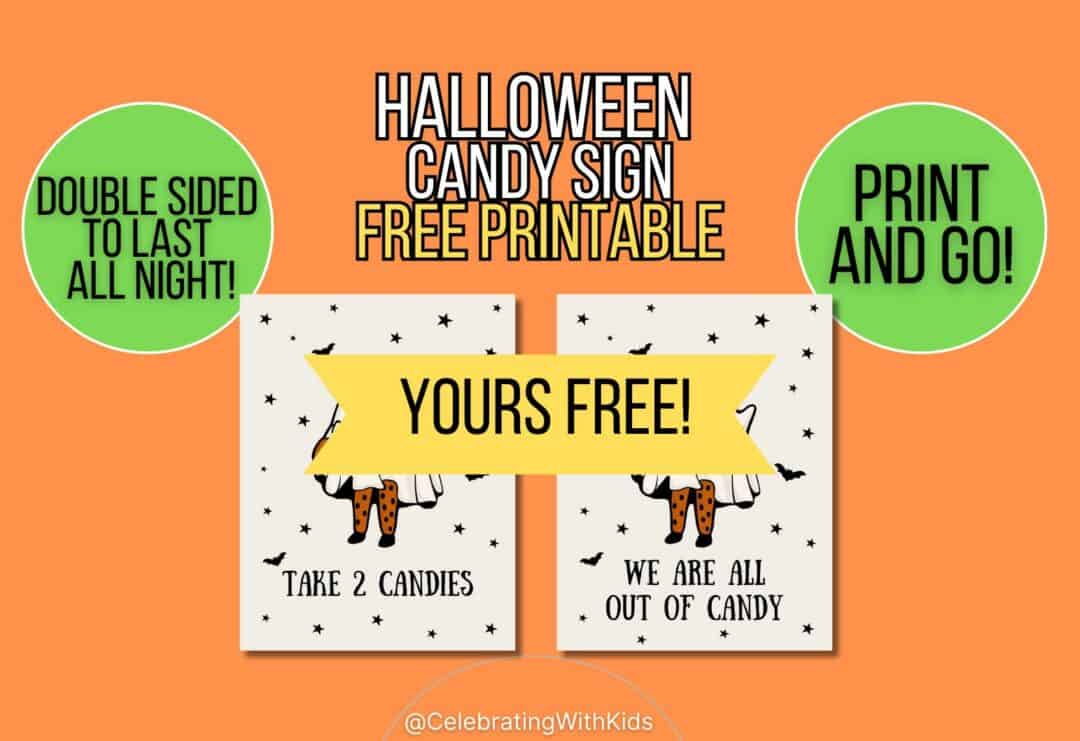 Halloween Candy Sign - Free Printable! - Celebrating with kids
