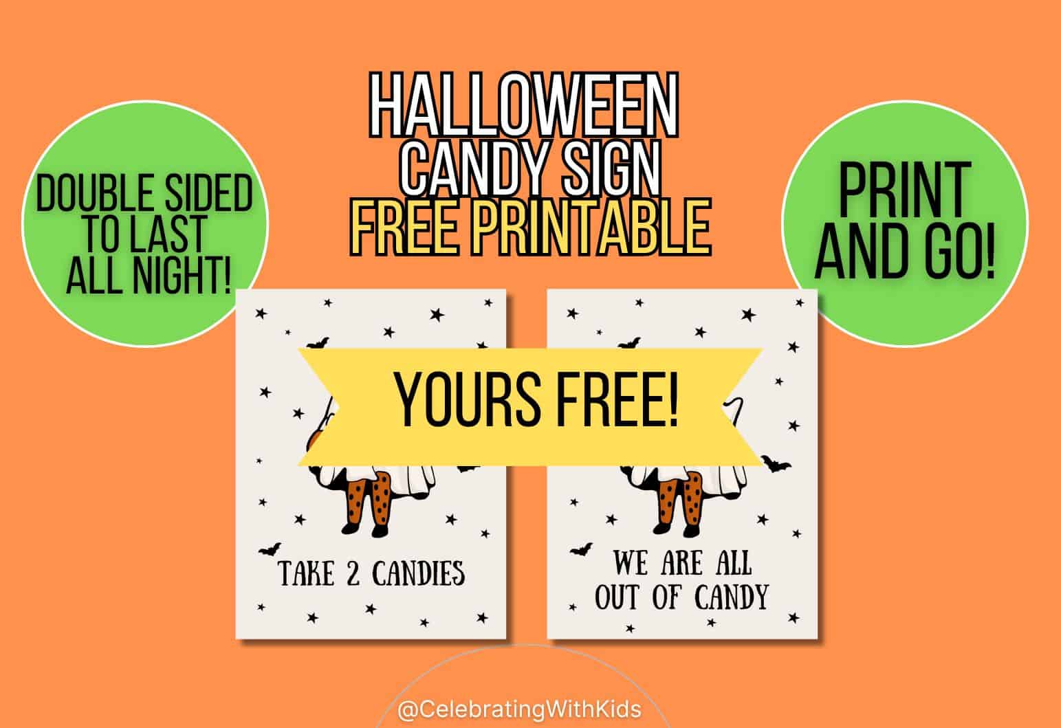 Halloween Candy Sign - Free Printable! - Celebrating with kids
