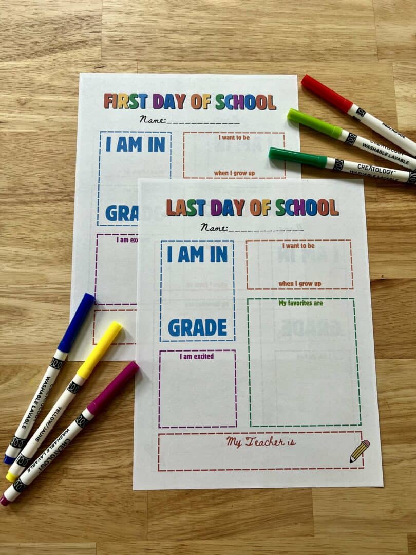 First Day and Last Day of School About Me Printable - Celebrating with kids