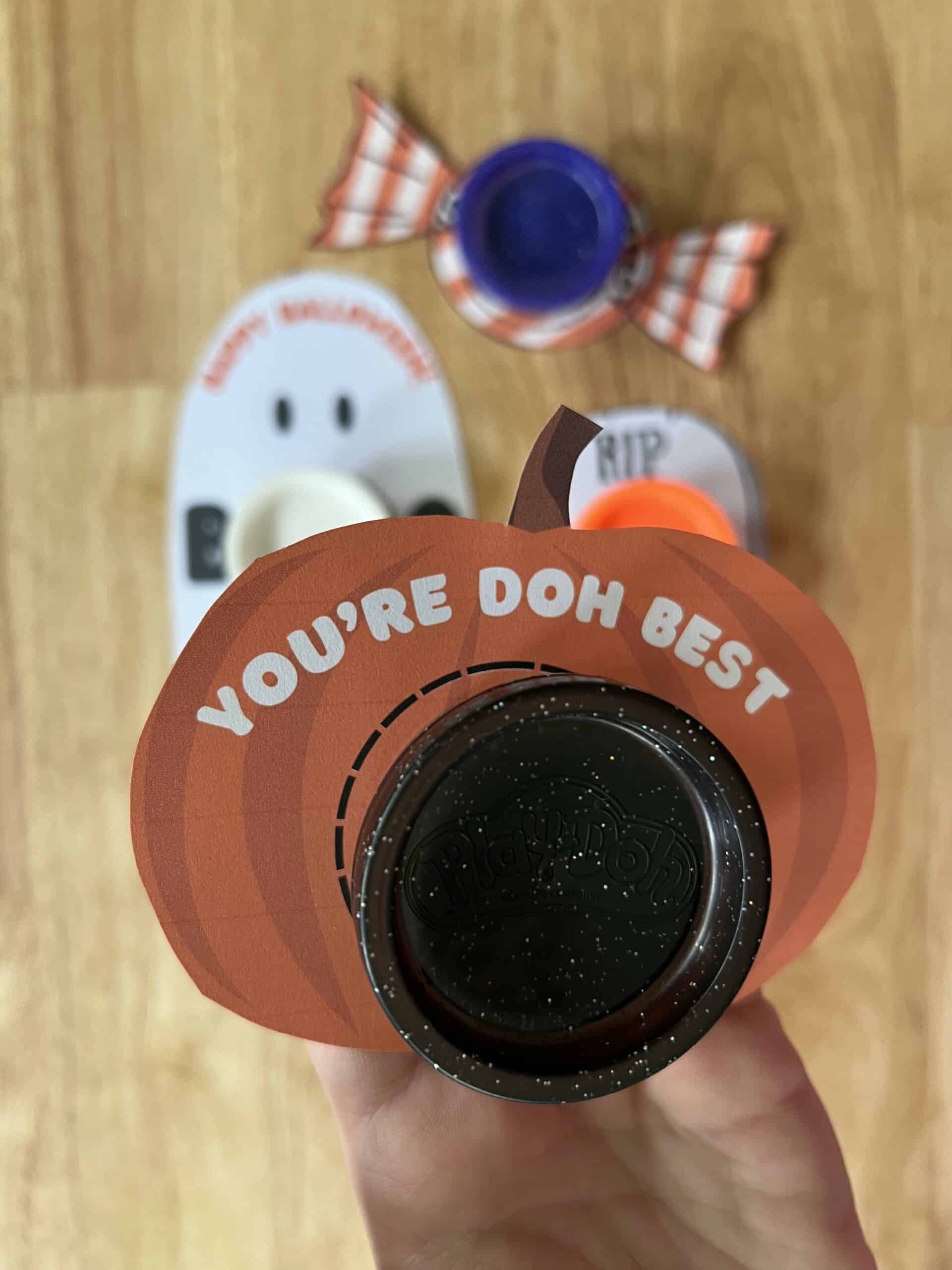 Halloween Play Doh Gift Tags - Free Printable! - Celebrating with kids
