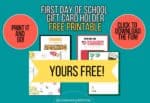 First Day of School Teacher Gift Card Holders - FREE Printable ...