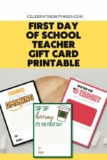 First Day of School Teacher Gift Card Holders - FREE Printable ...