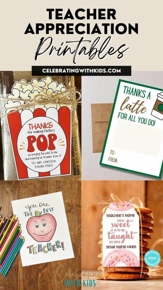 5 Teacher Appreciation Printables to Express Your Thanks - Celebrating ...