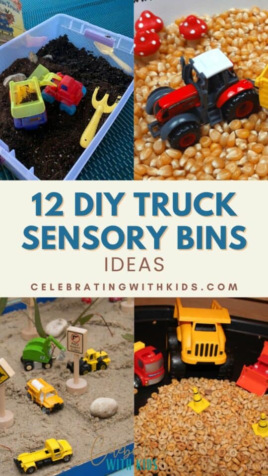 12 Creative Truck Sensory Bin Ideas - Celebrating with kids