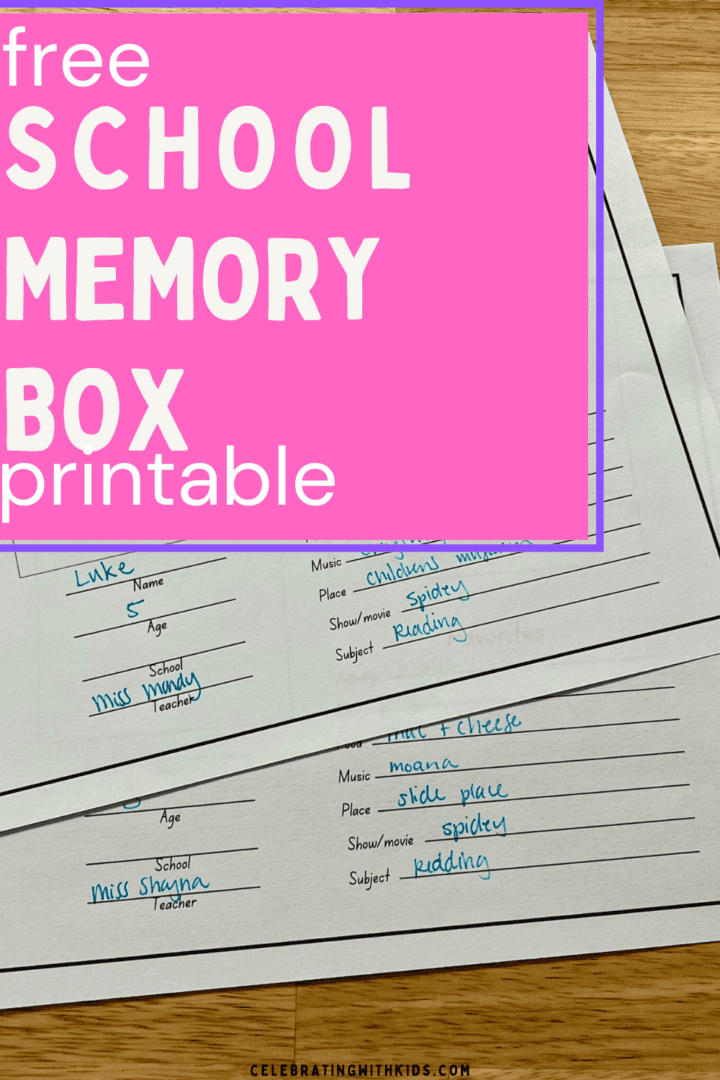 Create Cherished Memories with Our School Memory Box Printable ...