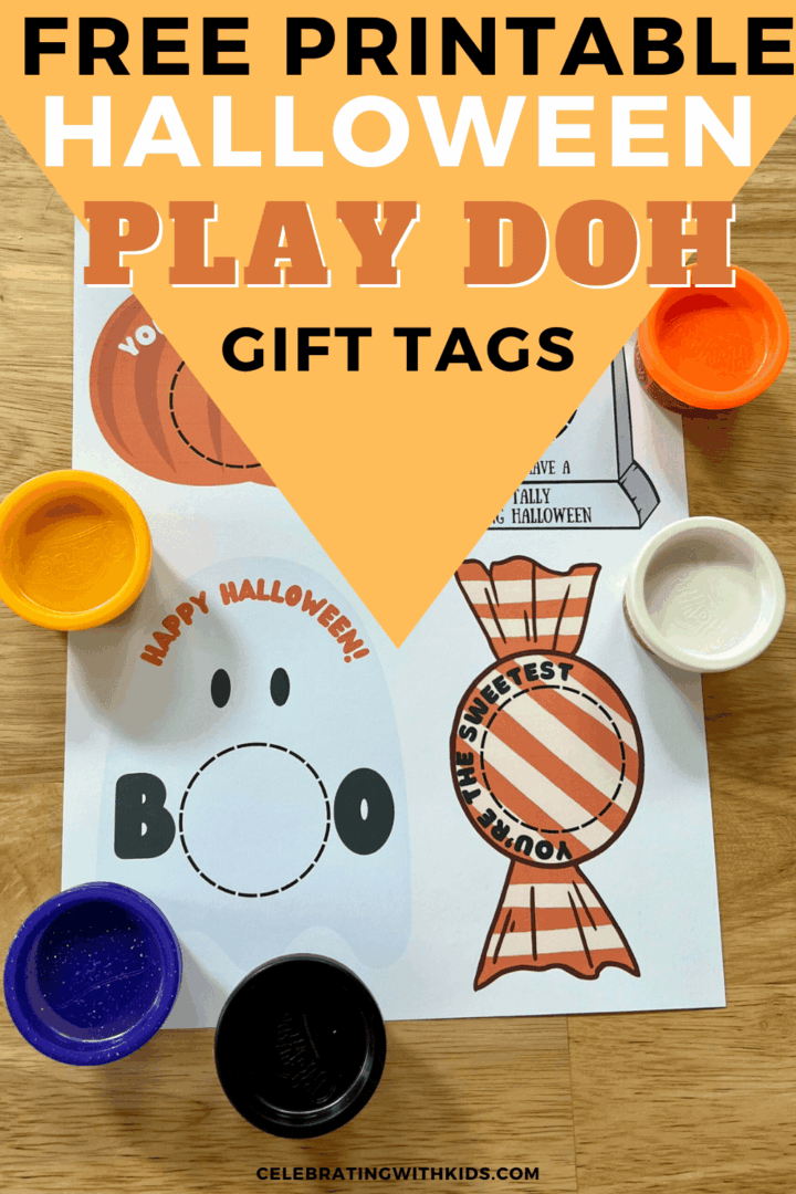 Halloween Play Doh Gift Tags - Free Printable! - Celebrating with kids