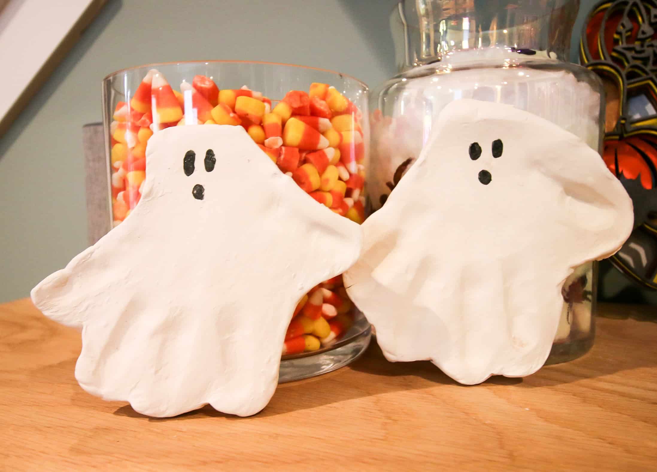 Clay Handprint Ghosts - Celebrating with kids