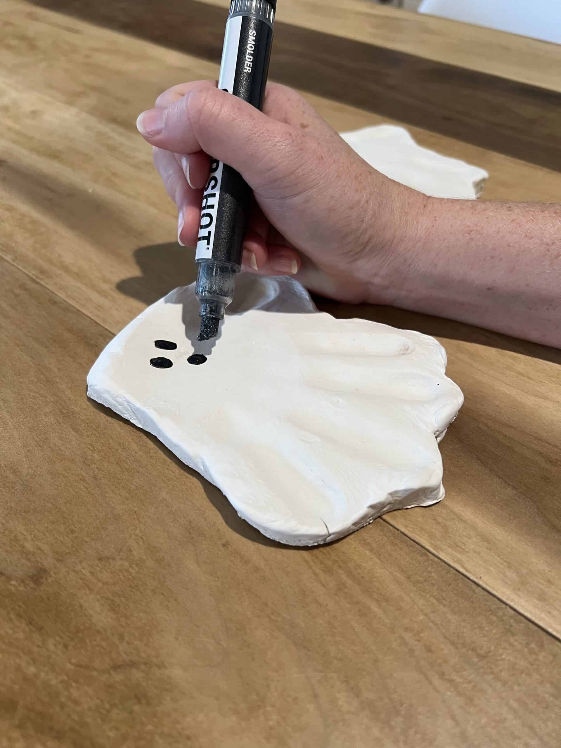 Clay Handprint Ghosts - Celebrating with kids