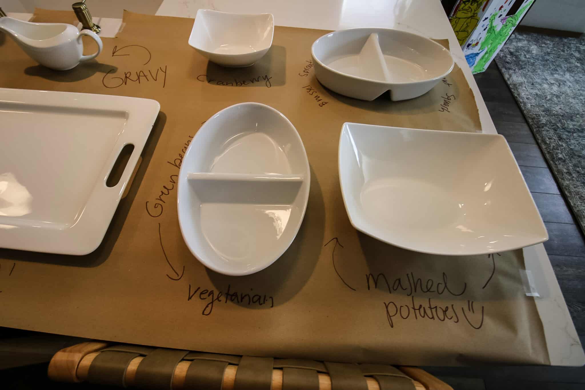 Brown Paper Tablecloth for your Thanksgiving Buffet - Celebrating with kids