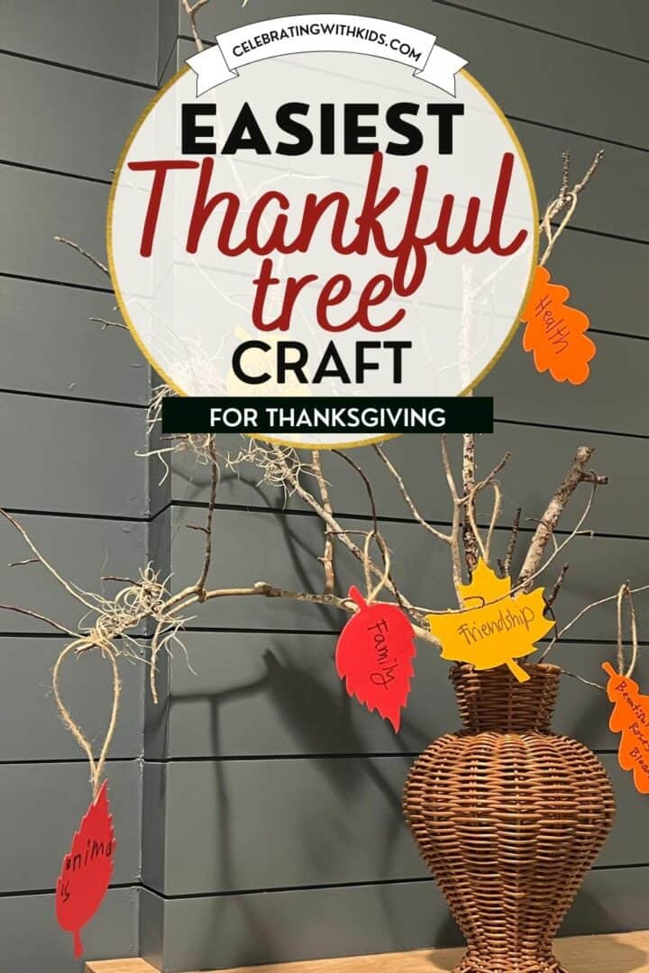 The easiest Thankful tree for Thanksgiving decor! - Celebrating with kids