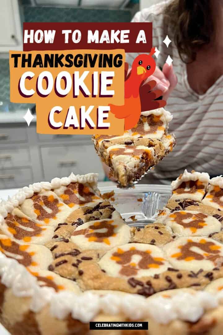 Easy Thanksgiving Cookie Cake - Celebrating with kids