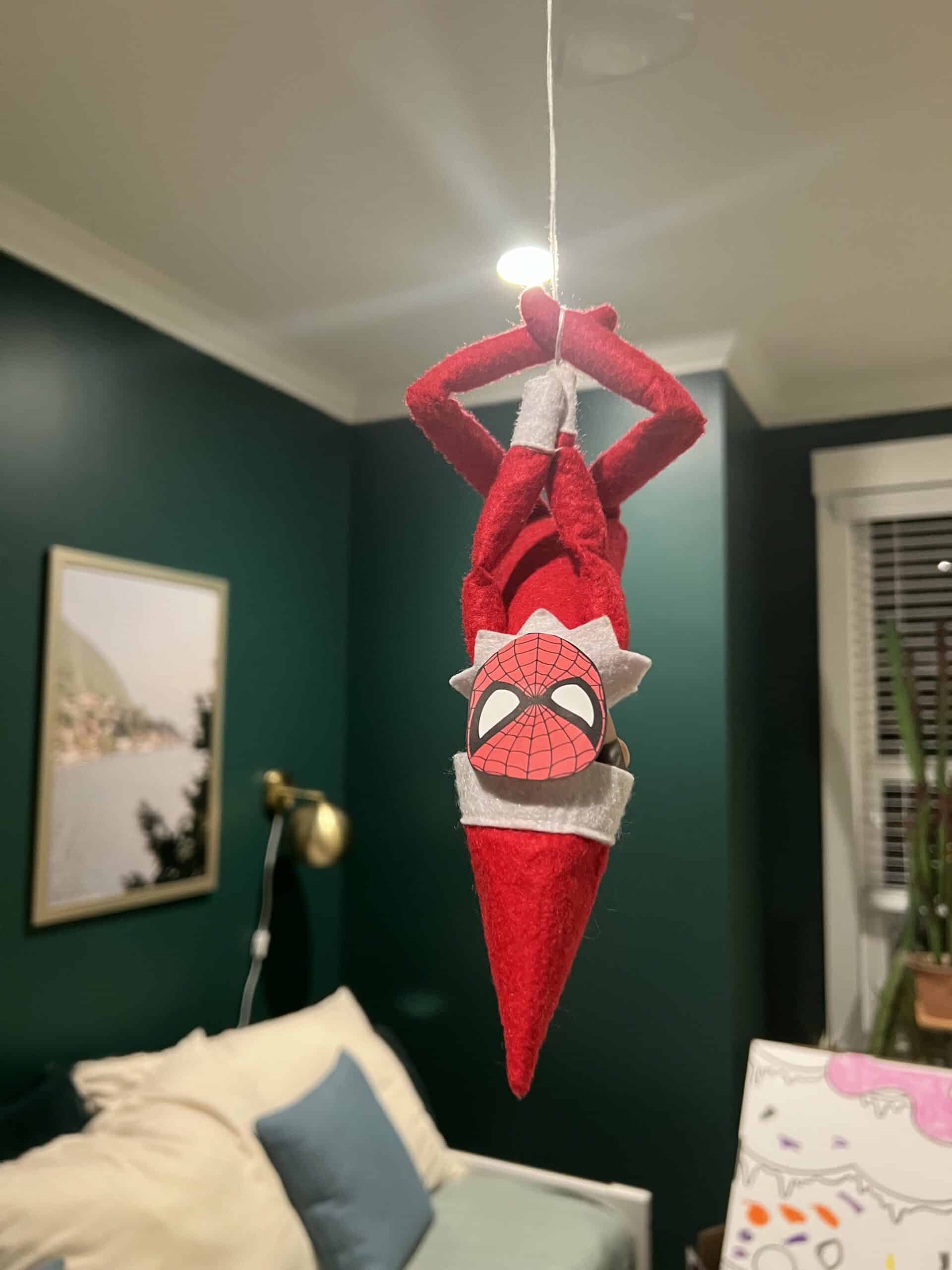 Elf on the Shelf Idea: Spiderman! - Celebrating with kids