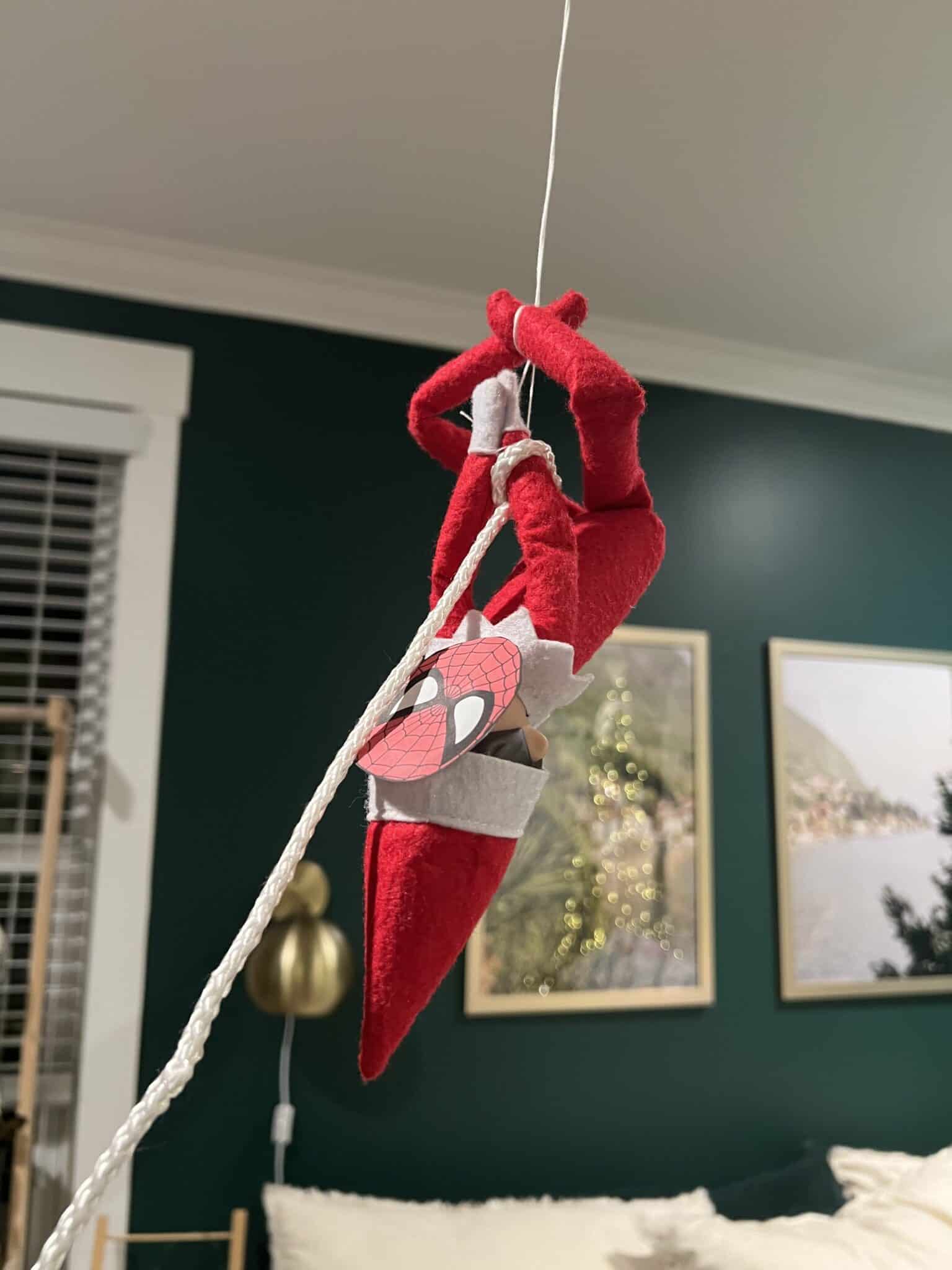 Elf on the Shelf Idea: Spiderman! - Celebrating with kids