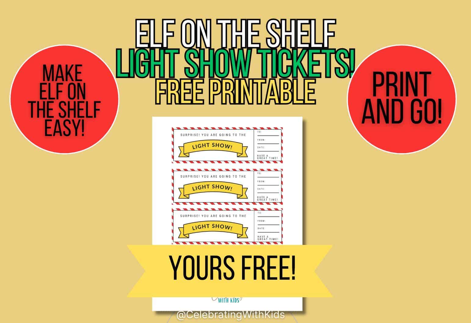 Elf on the shelf idea: light show tickets! - Celebrating with kids