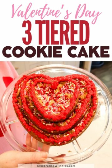 3 tiered heart cookie cake - Celebrating with kids
