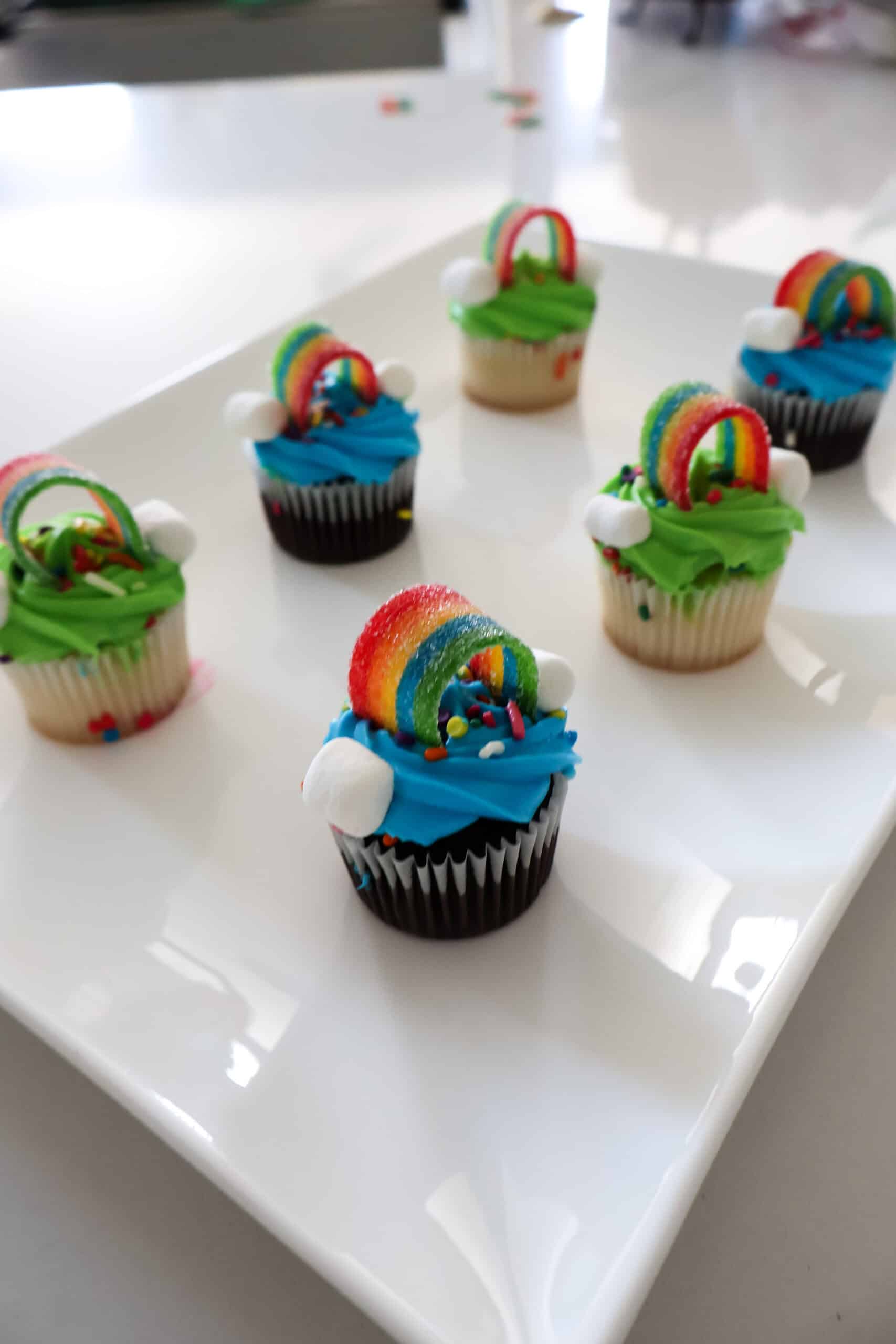 Super Easy Rainbow Cupcakes - Celebrating with kids