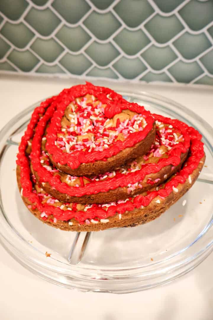 3 tiered heart cookie cake - Celebrating with kids