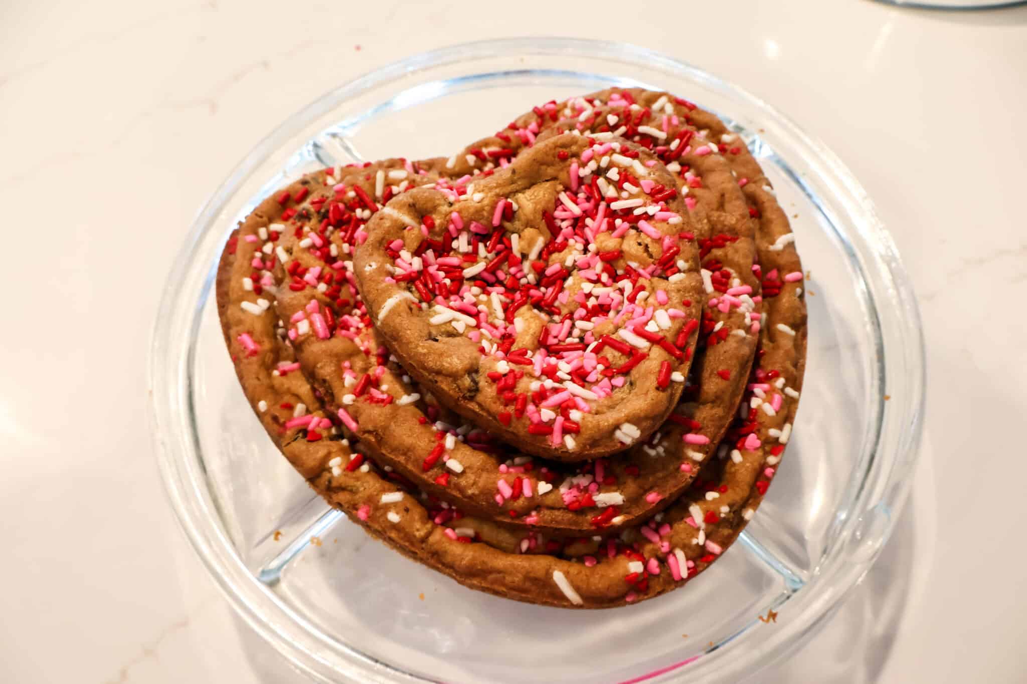 3 tiered heart cookie cake - Celebrating with kids