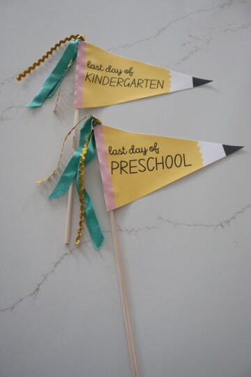Free Last Day of School Pennant Printable for Kids - Celebrating with kids