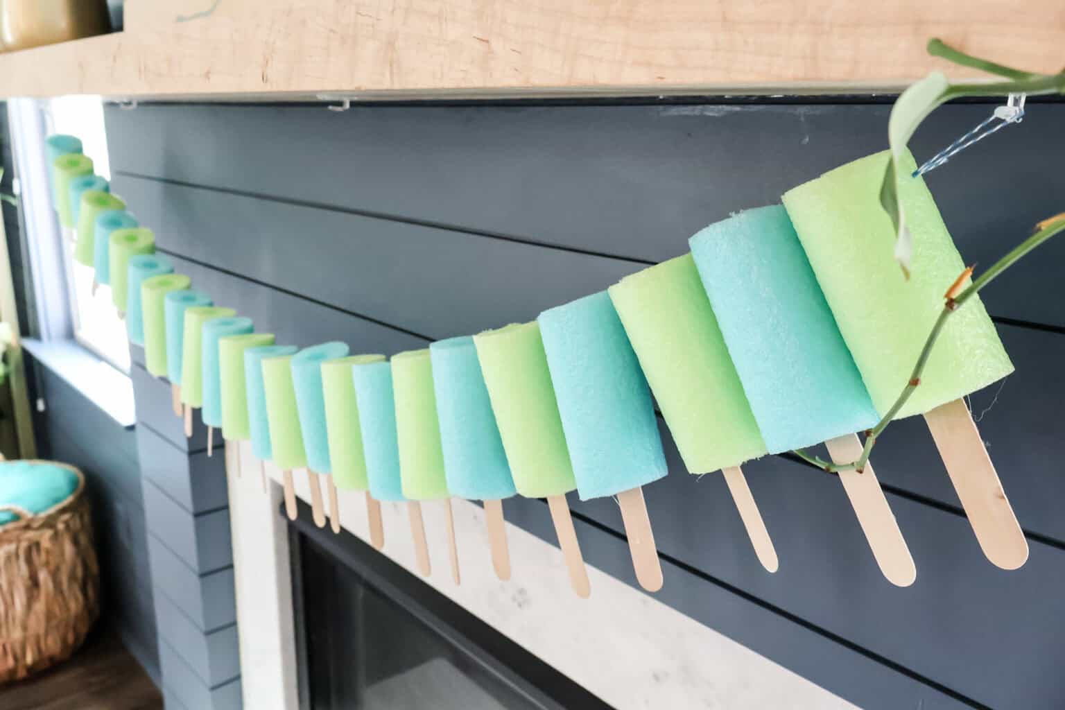 Easy DIY Pool Noodle Popsicle Banner - Celebrating with kids