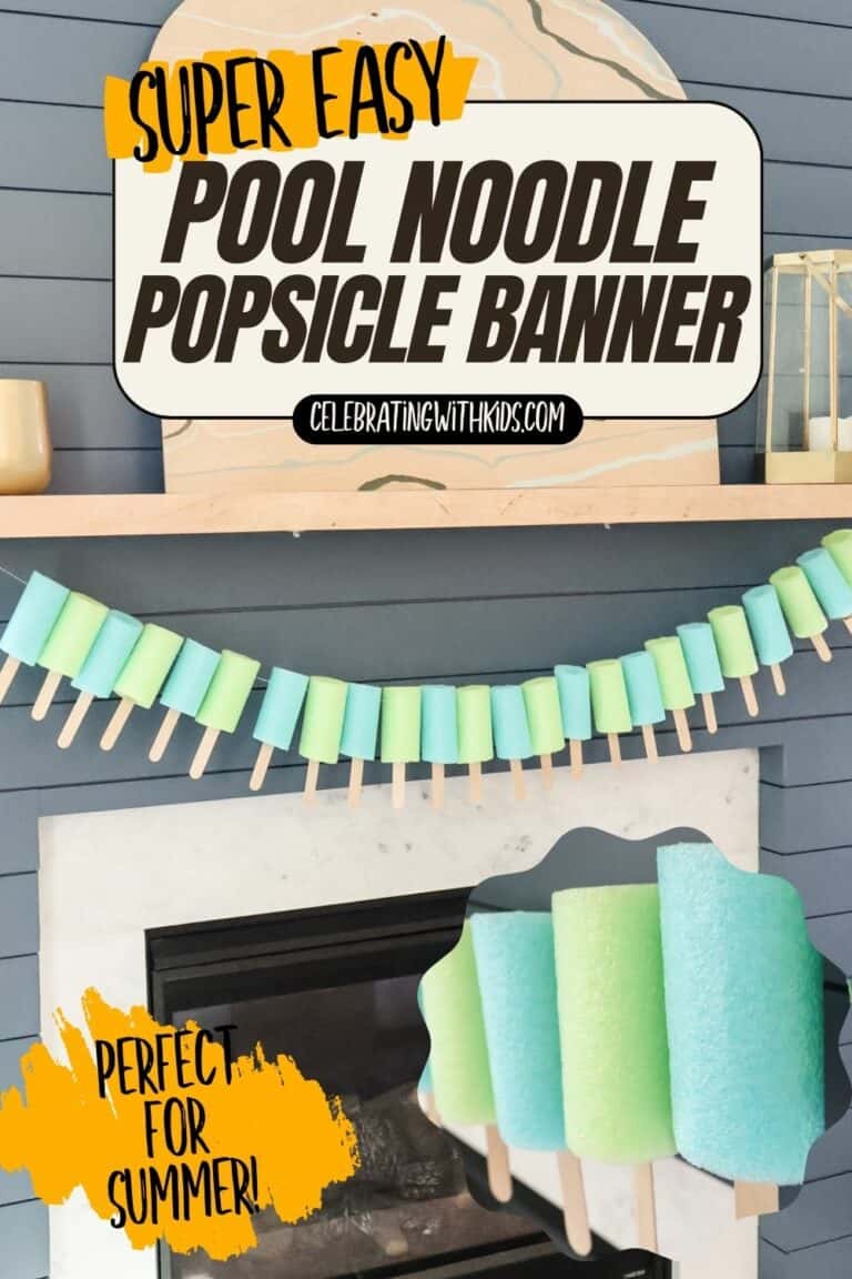 Easy DIY Pool Noodle Popsicle Banner - Celebrating with kids