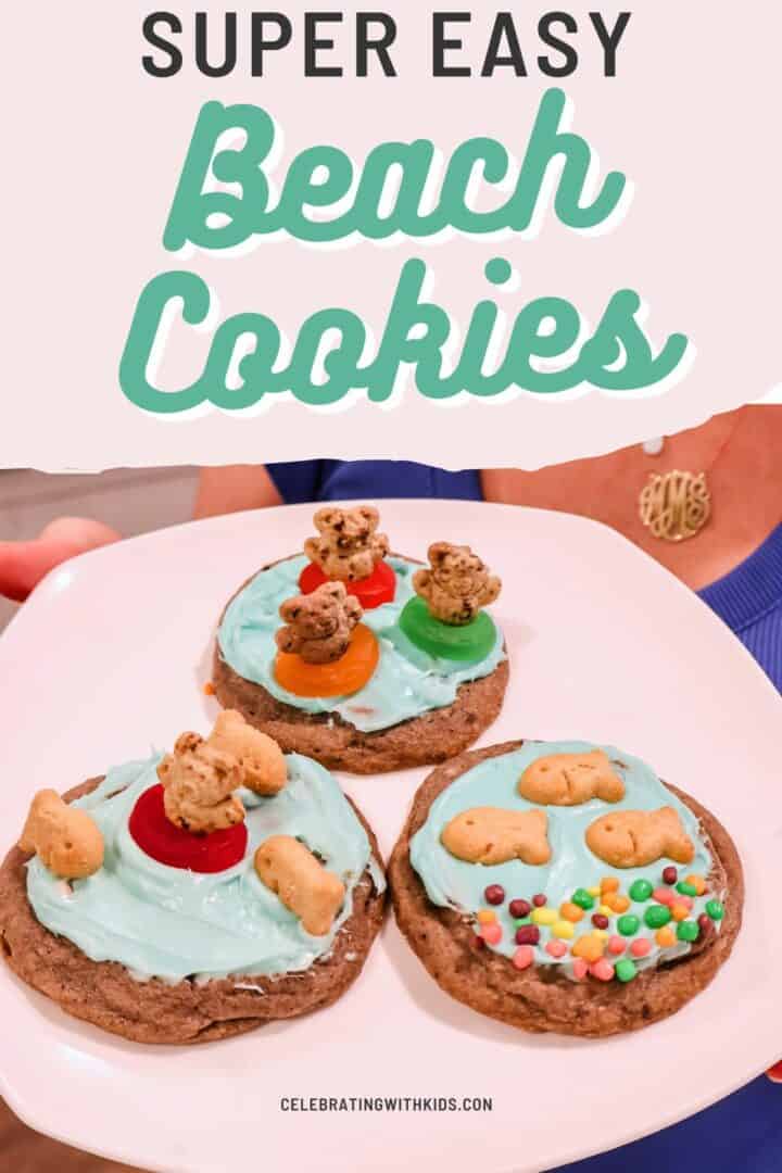 Super Easy Beach Cookie Decorating for Kids - Celebrating with kids