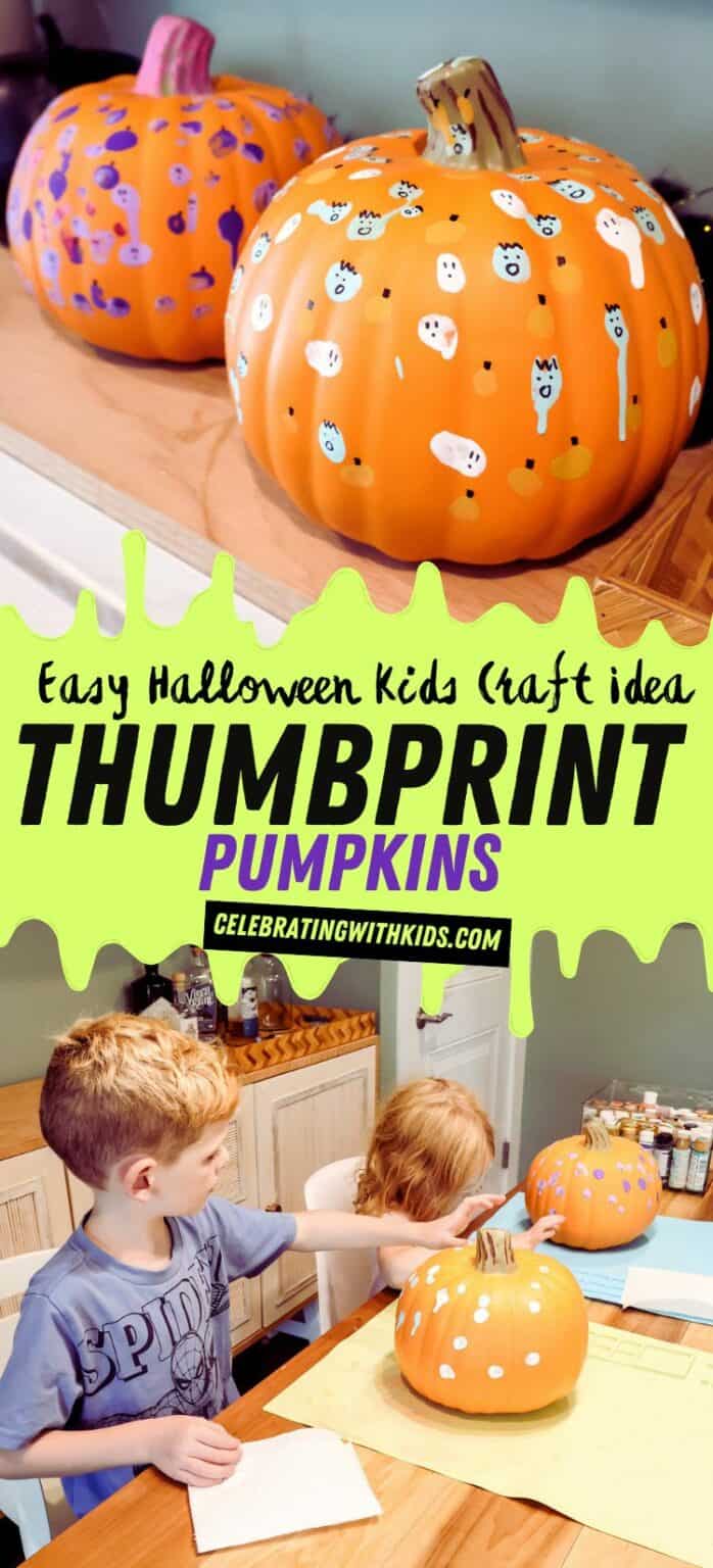 Simple Thumbprint Pumpkins - Celebrating with kids