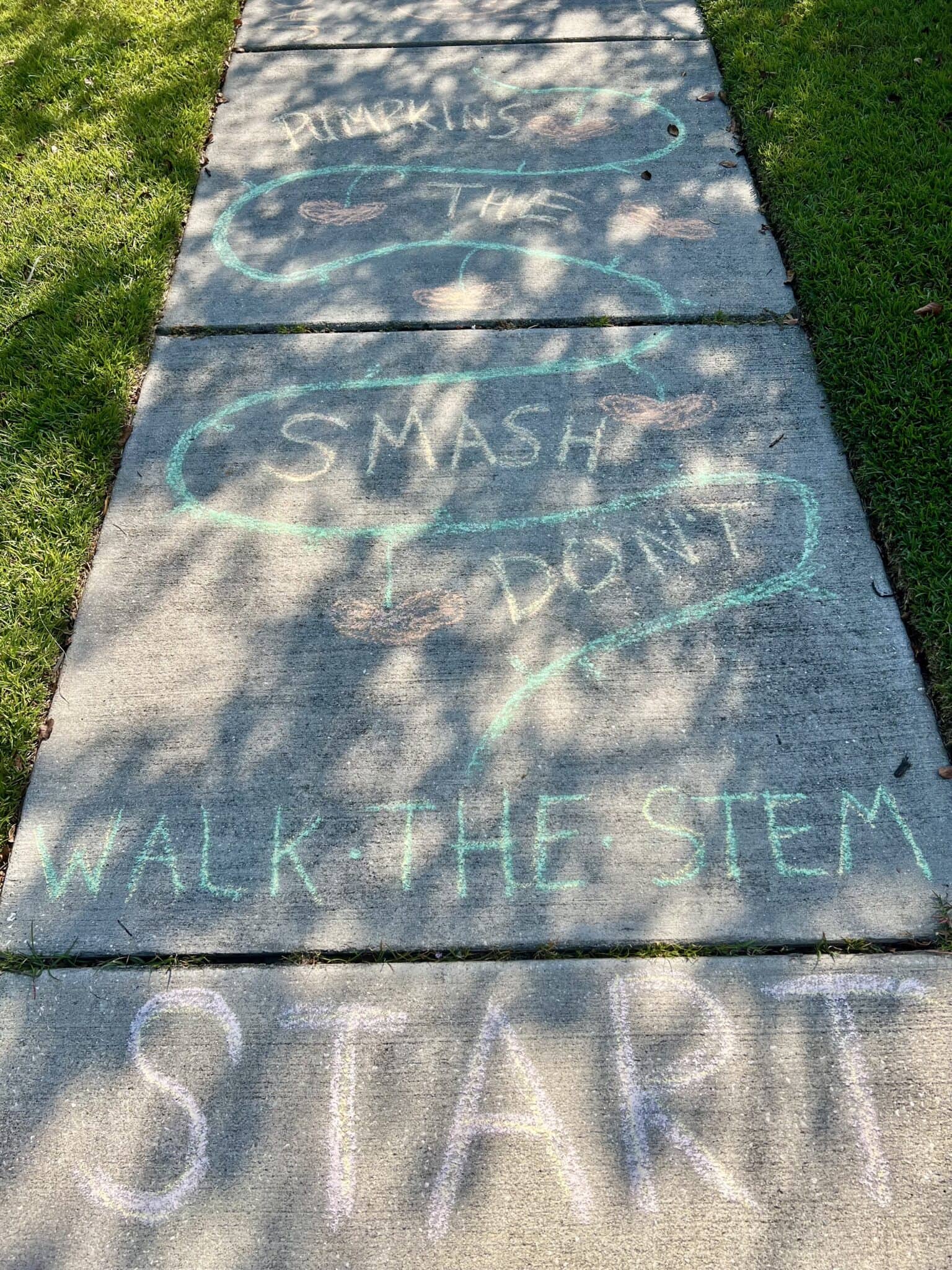 Easy Halloween Sidewalk Chalk Obstacle Course - Celebrating with kids