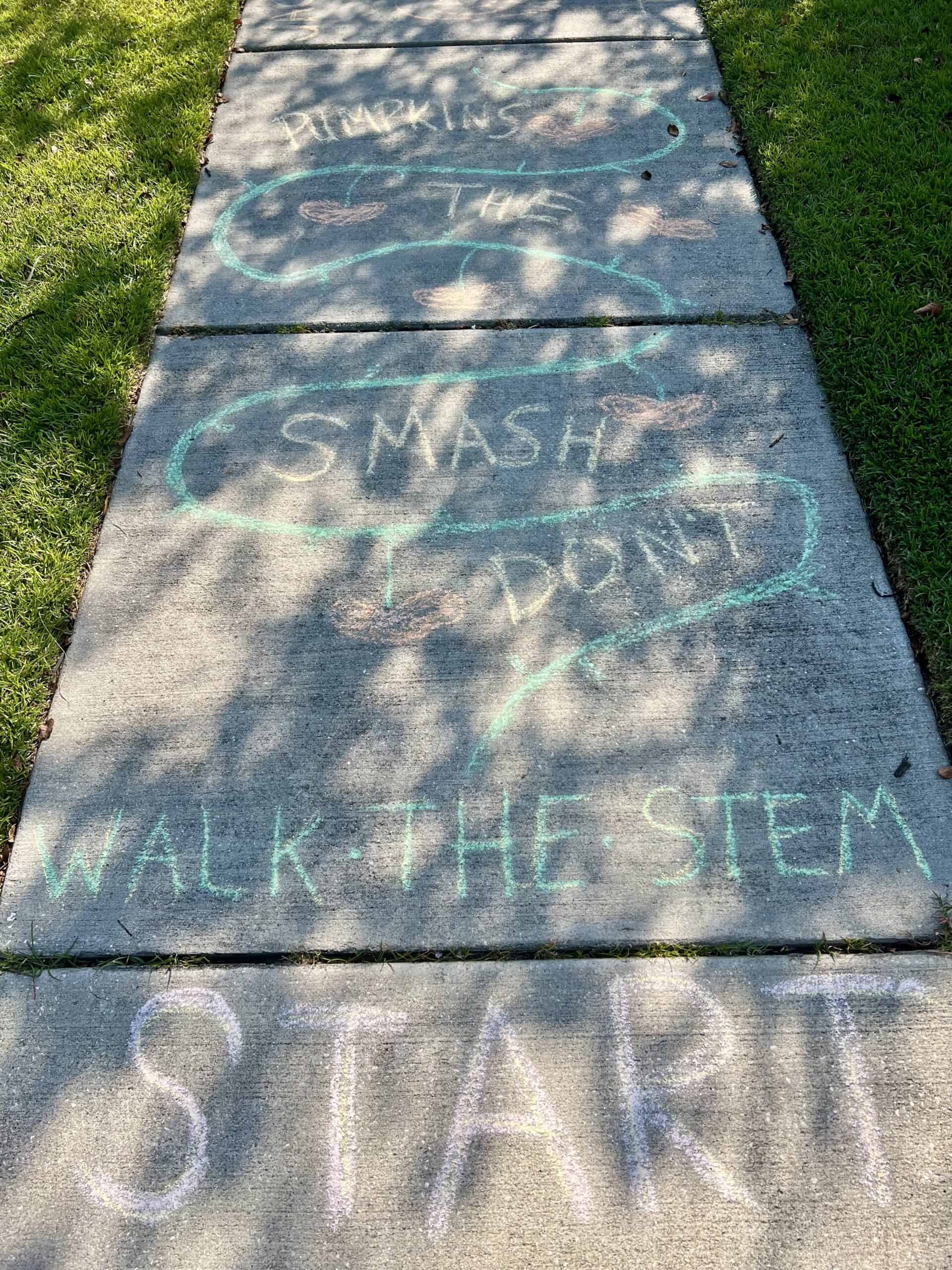Easy Halloween Sidewalk Chalk Obstacle Course - Celebrating with kids