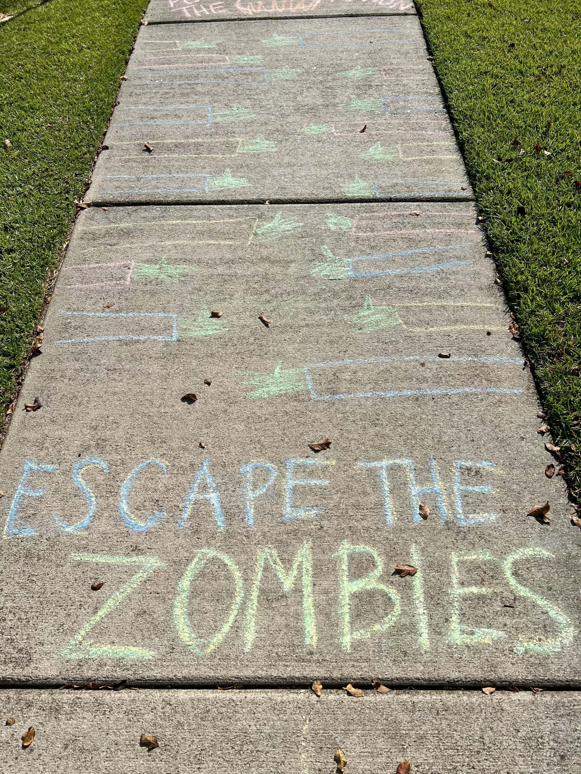 Easy Halloween Sidewalk Chalk Obstacle Course - Celebrating with kids