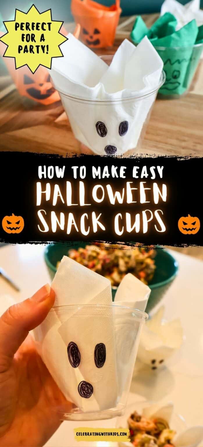 Easy Halloween Snack Cups for Kids - Celebrating with kids