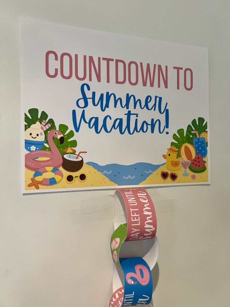 Summer Vacation Countdown Paper Chain – Free Printable! - Celebrating ...