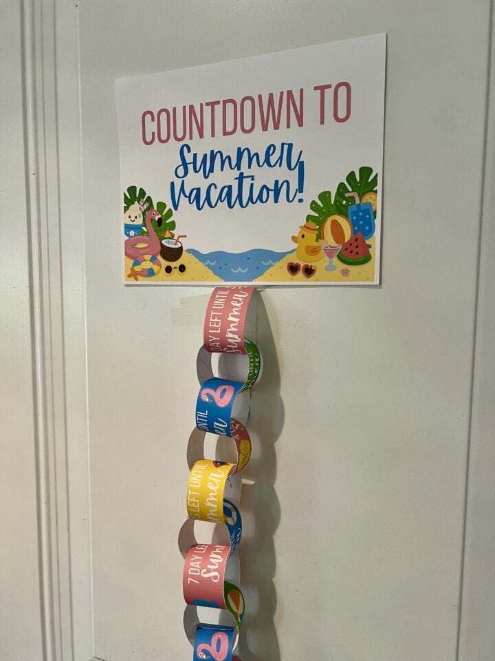 Summer Vacation Countdown Paper Chain – Free Printable! - Celebrating ...